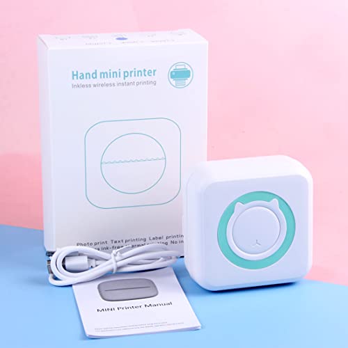 Instaproud - Portable Sticker Printer,Mini Printer Sticker Maker Pocket Thermal Printer,Mini C15 Pocket Thermal Printer,Wireless Bluetooth Photo Printer,for Photos Diaries Memos Study Notes (Blue)