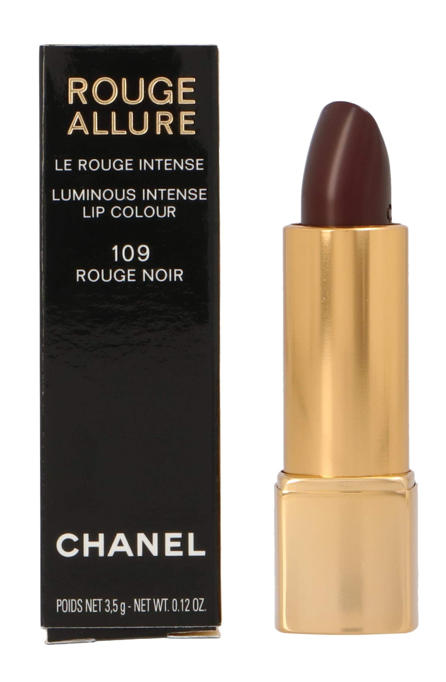 Chanel Rouge Allure Luminous Intense Lip Colour 109 Rouge Noir for Women, 0.12 Ounce