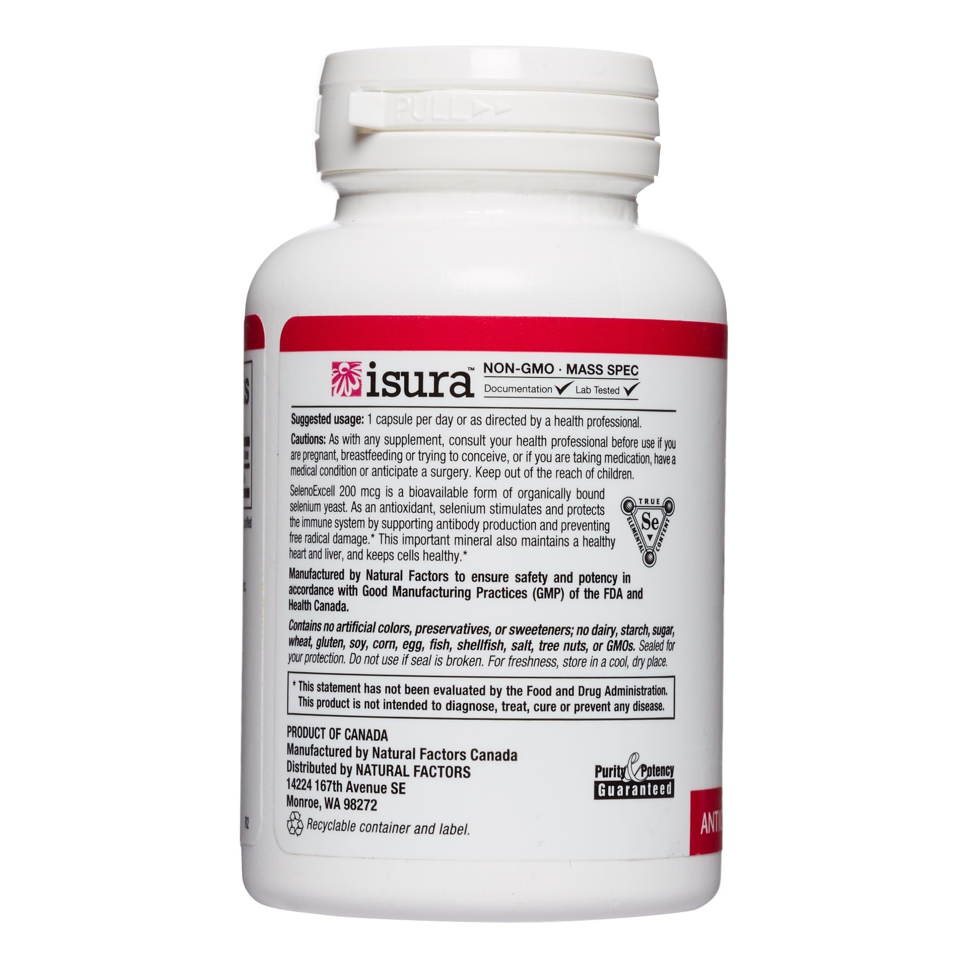 Natural Factors, SelenoExcell Selenium 200mcg, Antioxidant & Immune Support, 90 Capsules