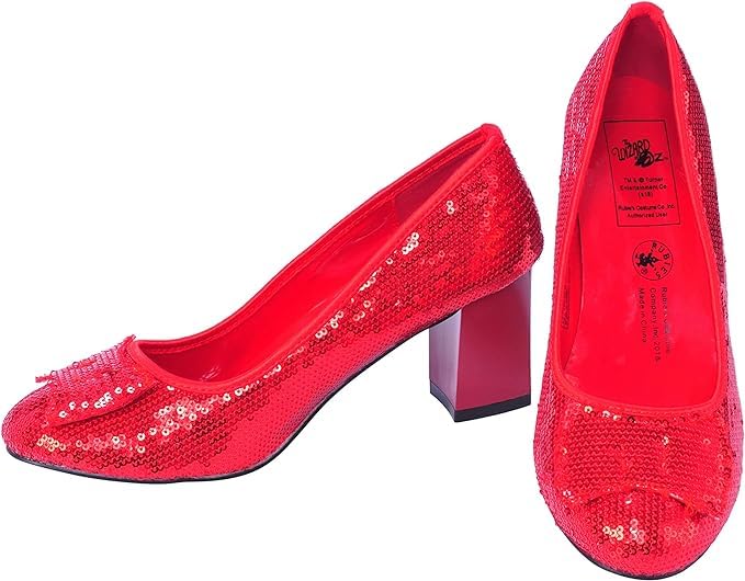 Rubies Secret Wishes Wizard of Oz Dorothy's Slippers, Red, Large (9/10) for Themed Parties and Halloween