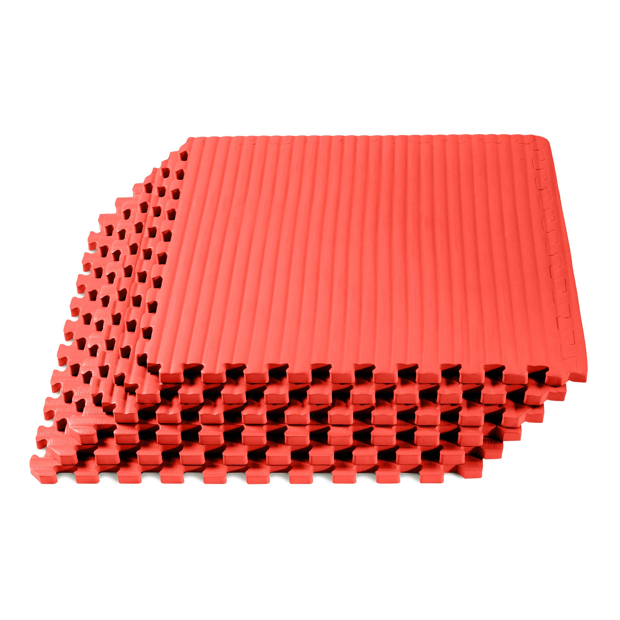We Sell Mats 3/4 Inch Thick Martial Arts EVA Foam Exercise Mat, Tatami Pattern, Interlocking Floor Tiles for Home Gym, MMA, Anti-Fatigue Mats, 24 in x 24 in