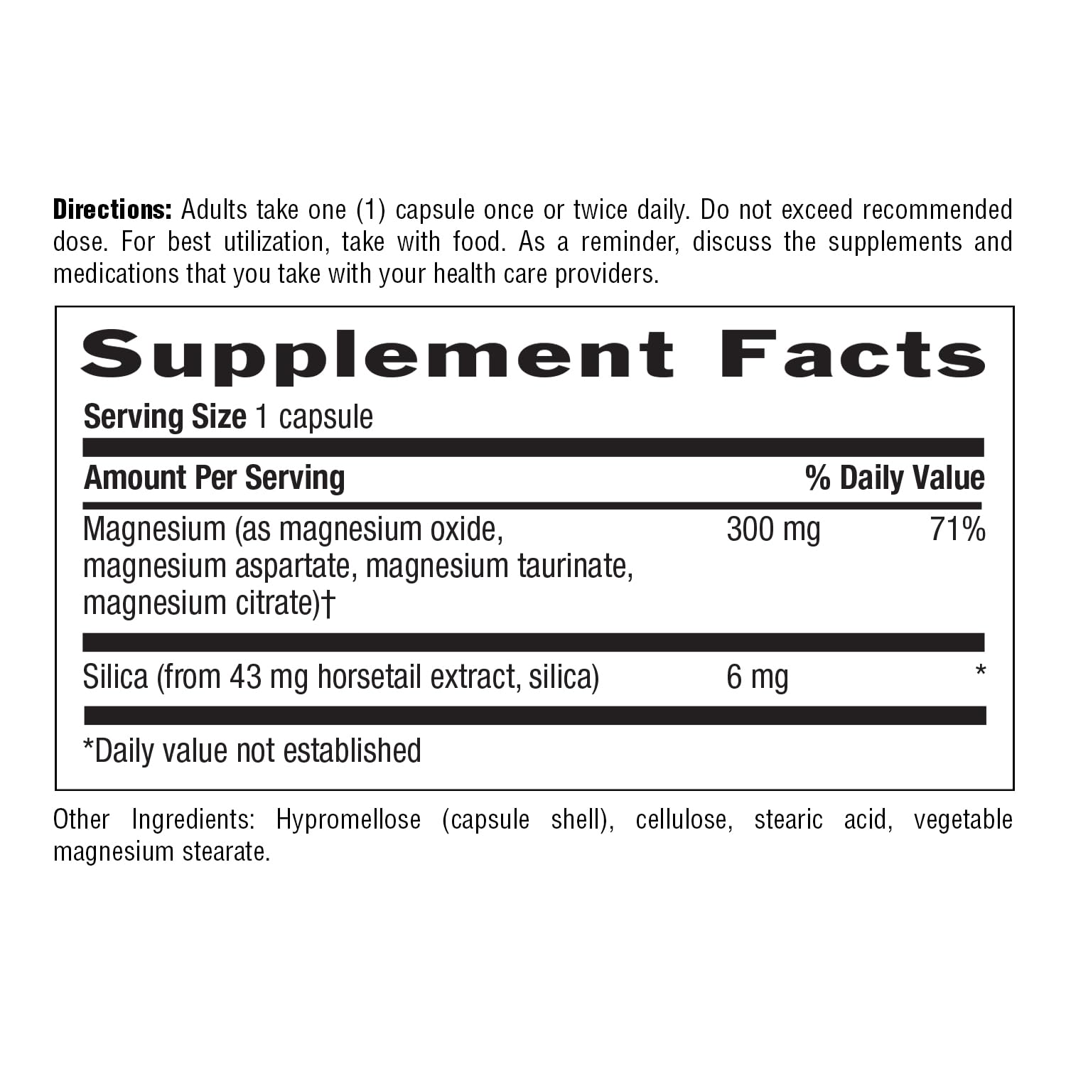 Target-Mins Magnesium with Silica 300mg, 60 Vegan Capsules, Certified Gluten Free, Certified Vegan