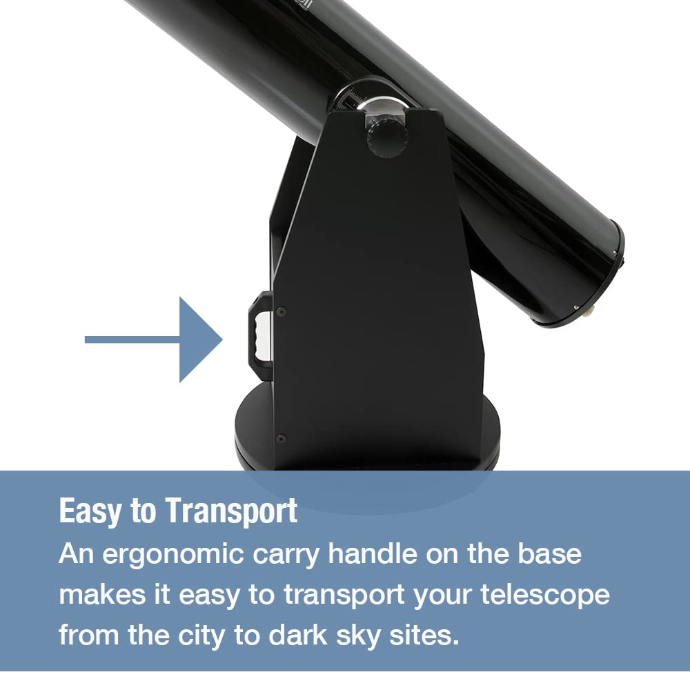 Zhumell – 10-inch Dobsonian Reflector Telescope – Large Aperture for Crisp, Bright Images – Solid Base Construction with Handle for Easy Transport – Ideal Astronomical Telescope