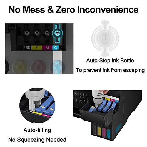 Printers Jack Compatiable Epson T522 Refill Ink Bottle Kit for Epson EcoTank ET-2720, ET-4700