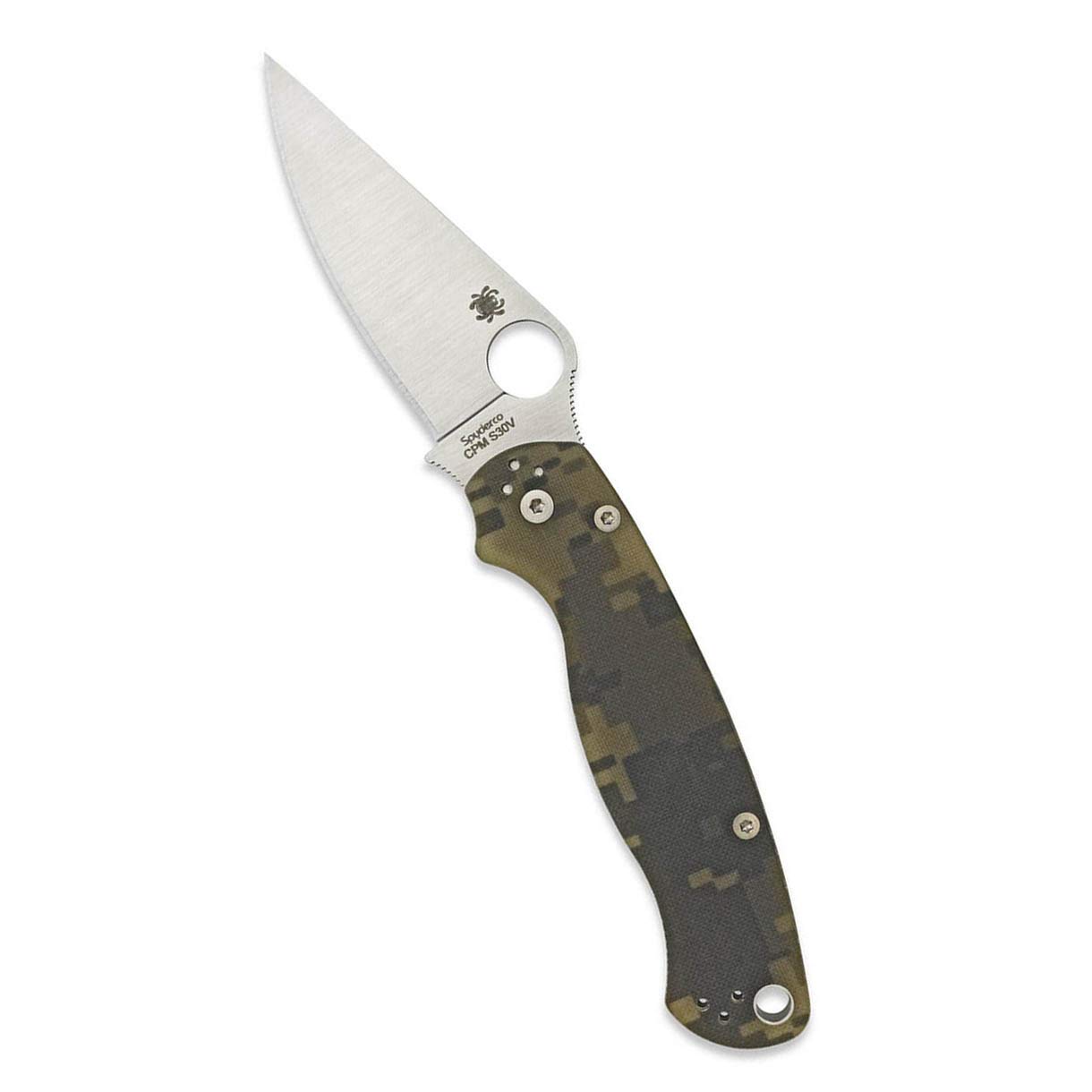 Spyderco Para Military 2 Signature Camo Knife with 3.42" CPM S45VN Steel Blade and Durable G-10 Handle - PlainEdge - C81GPCMO2