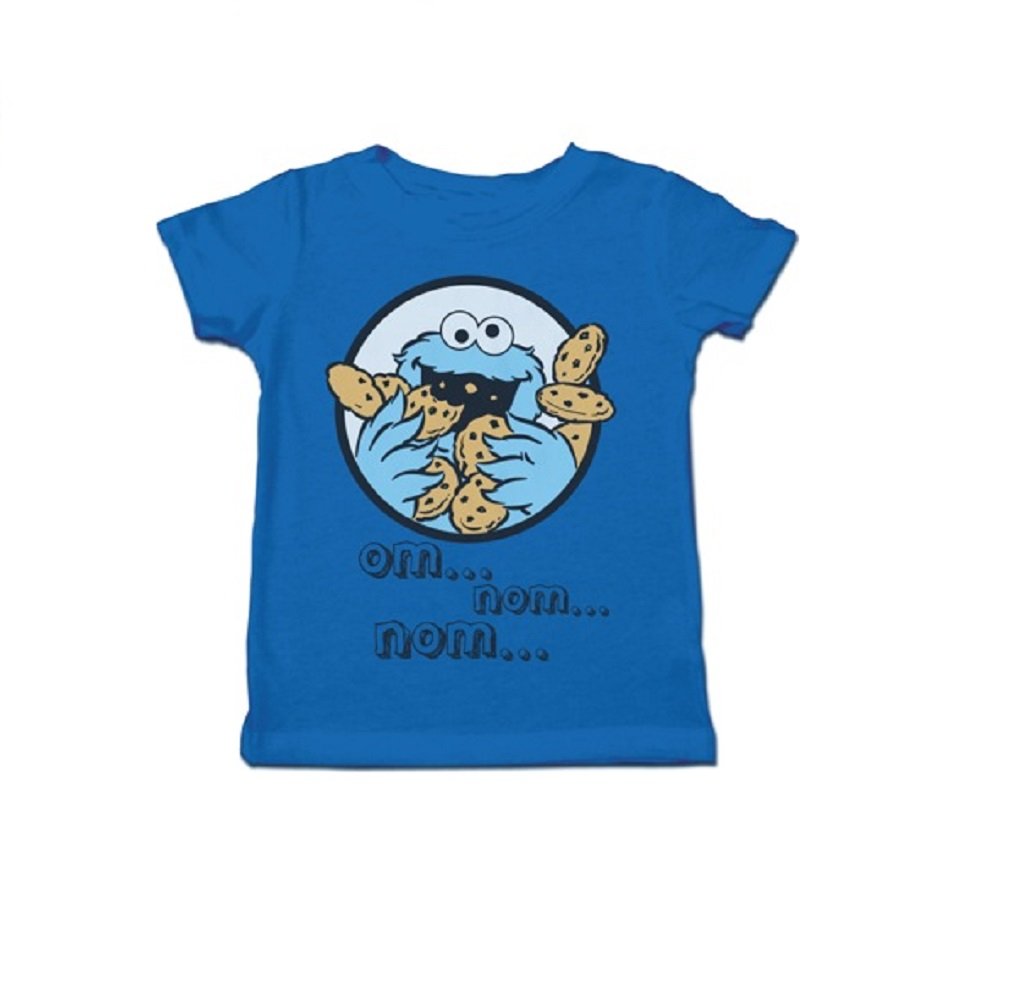 Cookie Monster Nom Nom Toddler Royal Blue T-Shirt (3T)