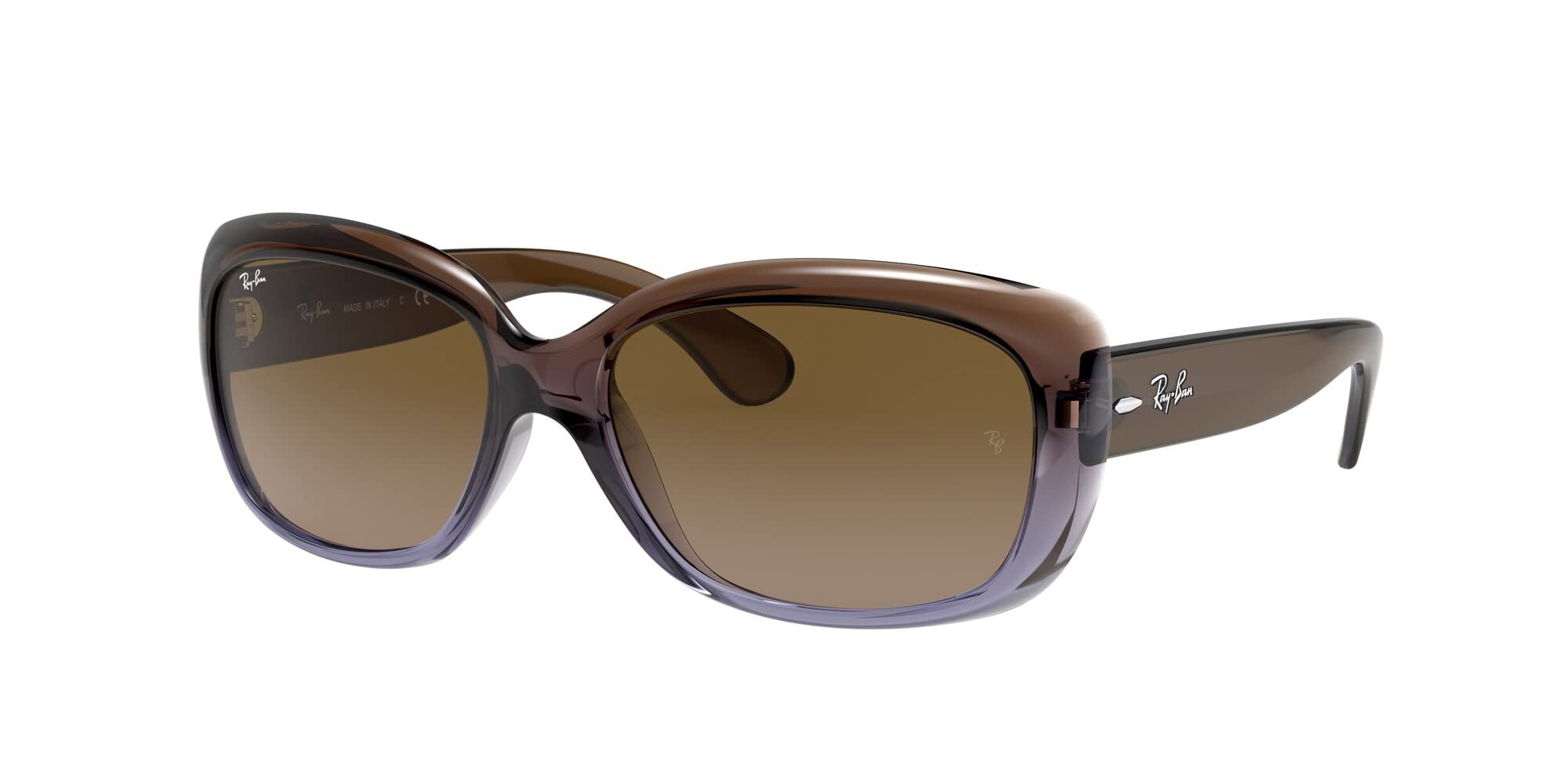 Ray-Ban Women's RB4101 Jackie Ohh Butterfly Sunglasses, Brown Gradient Lilac/Light Brown Gradient Brown, 58 mm