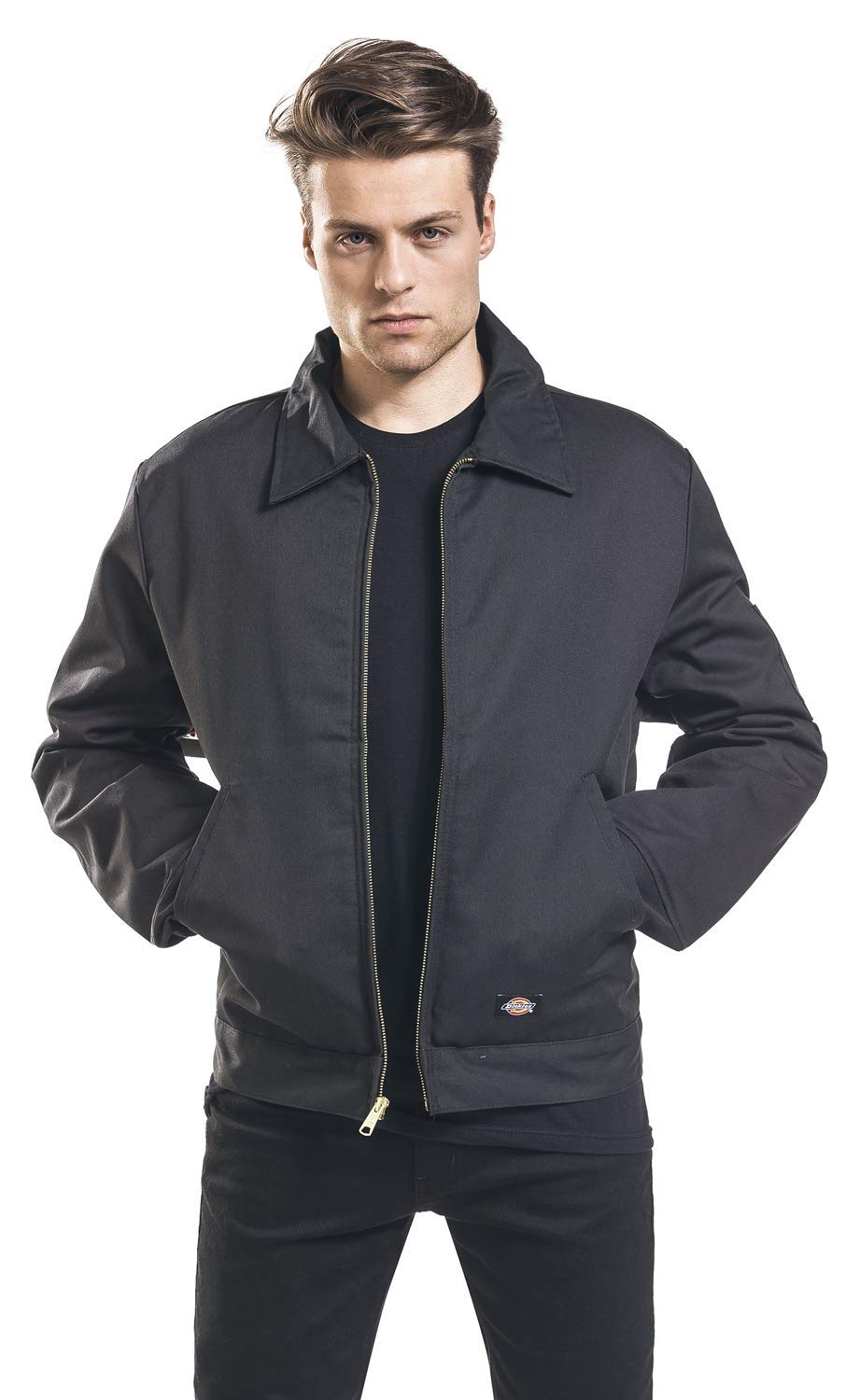 Dickies Men's Insulated Eisenhower Front-Zip Jacket, Black, X-Large/Regular