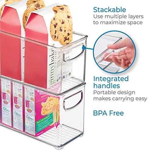 Idesign Linus Bpa-Free Plastic Stackable Organizer Storage Bin With Handles For Kitchen, Pantry, Bathroom, Small,10β X 4β X 5β