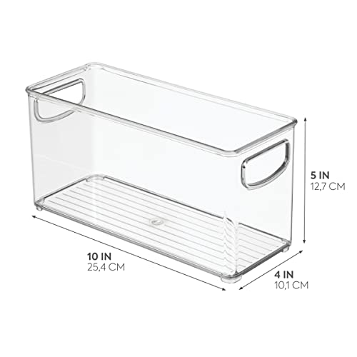 Idesign Linus Bpa-Free Plastic Stackable Organizer Storage Bin With Handles For Kitchen, Pantry, Bathroom, Small,10β X 4β X 5β