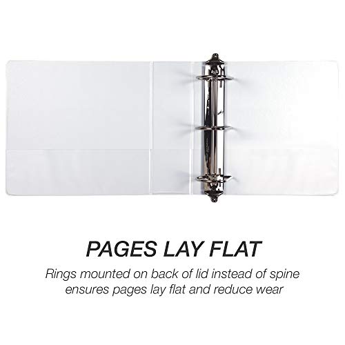 Samsill Durable 4 Inch Binder, Made in The USA, Locking D Ring Customizable Clear View Binder, White, 2 Pack, Each Holds 700 Pages