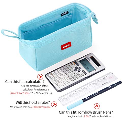 CICIMELON Pencil Case Large Capacity Pencil Pouch Pen Bag for School Teen Girl Boy Men Women (Blue)