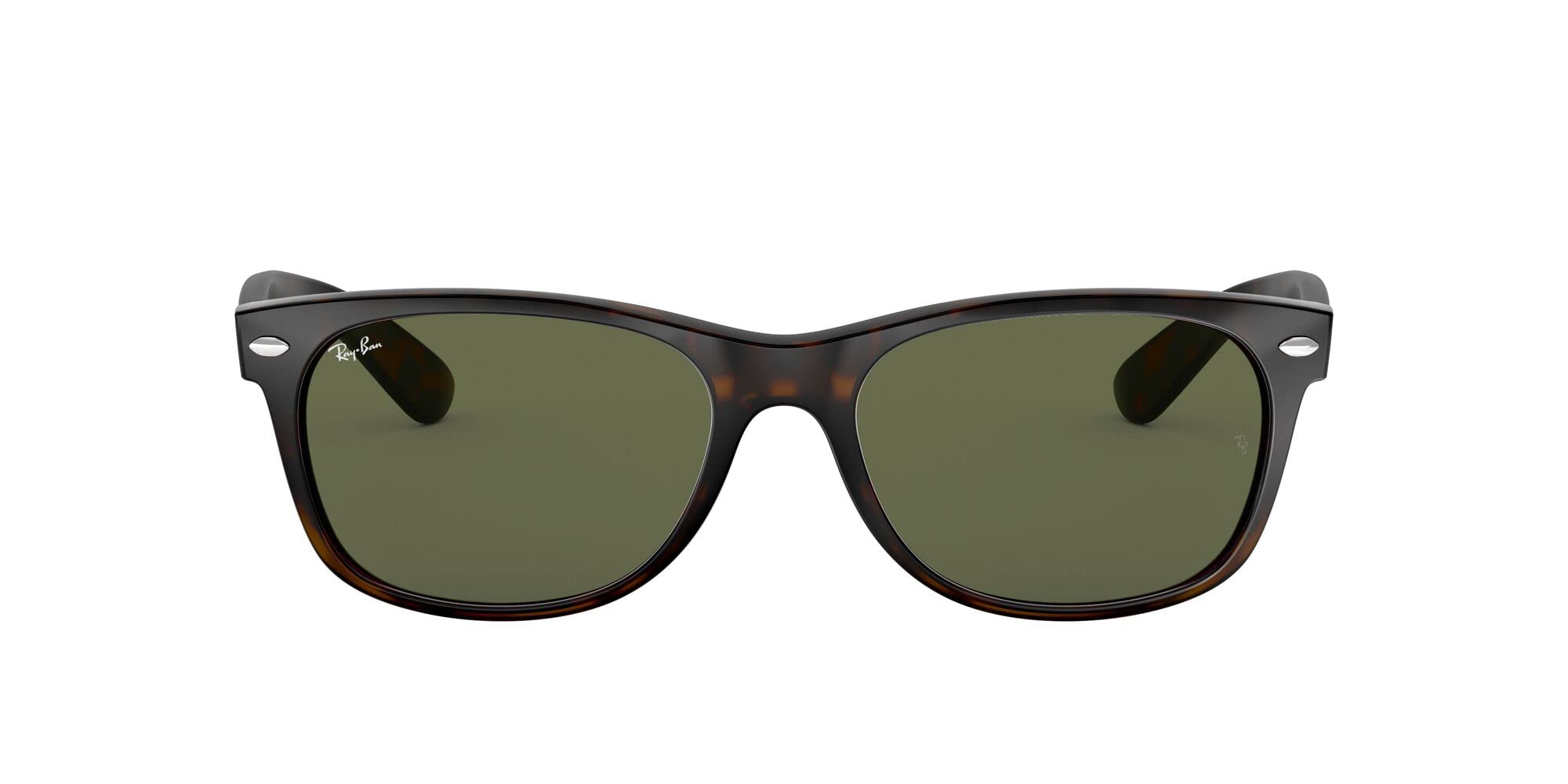 Ray-Ban RB2132 New Wayfarer Square Sunglasses, Tortoise/G-15 Green, 55 mm
