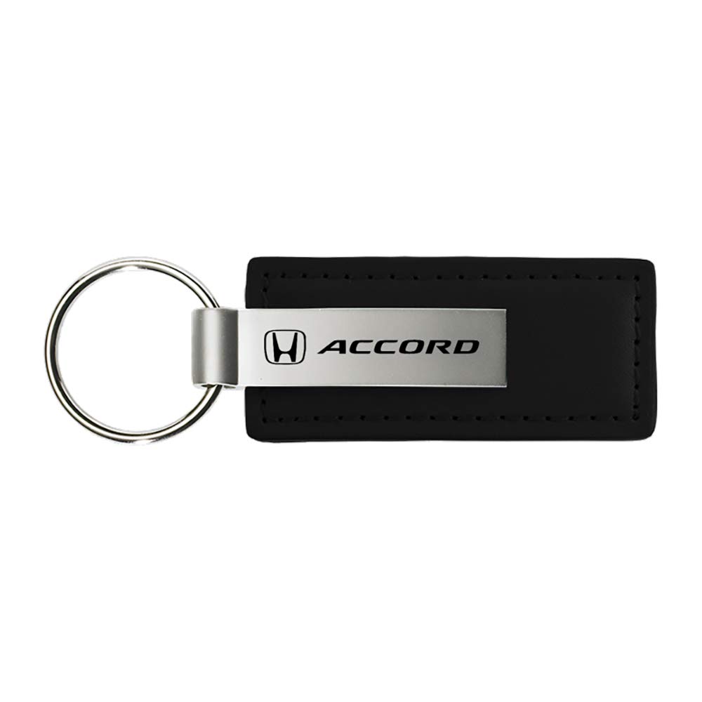 Au-TOMOTIVE GOLD, INC Officially Licensed Black Leather Key Chain for Honda Accord