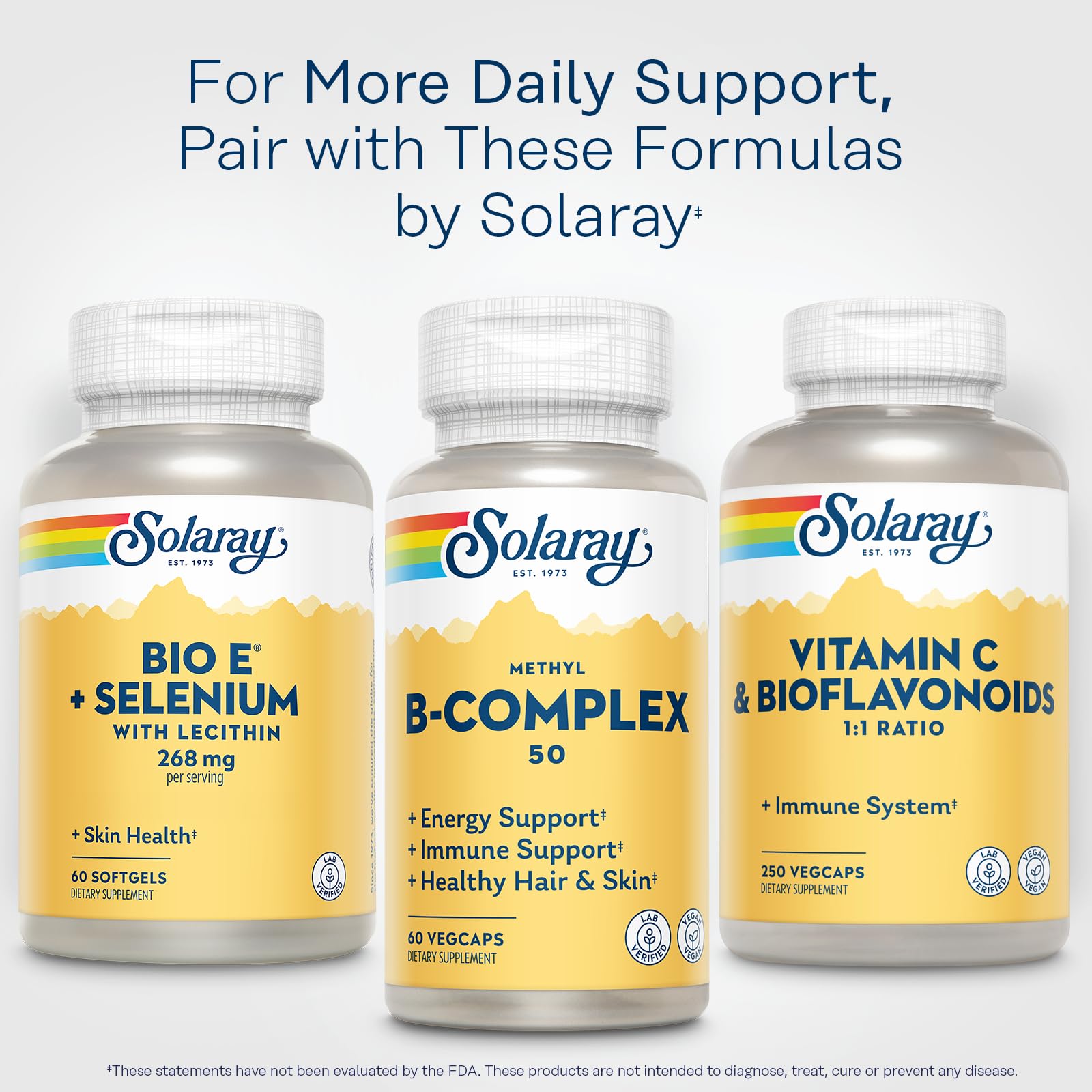 SOLARAY Bio Vitamin E with Selenium 400IU Healthy Heart Function, Antioxidant Activity & Skin Support High Absorption 120 Softgels