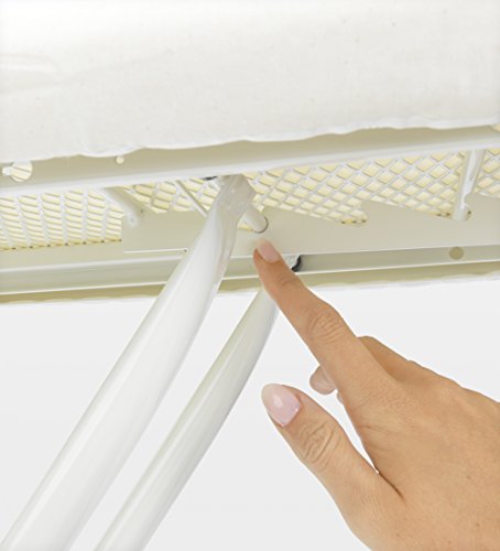 Brabantia Size C Ironing Board (49x18 in) 7 Height Options, Solid Steam Unit Rest Holder (Ice Water) Non-Slip Feet, Anti-Collapse Child Locks