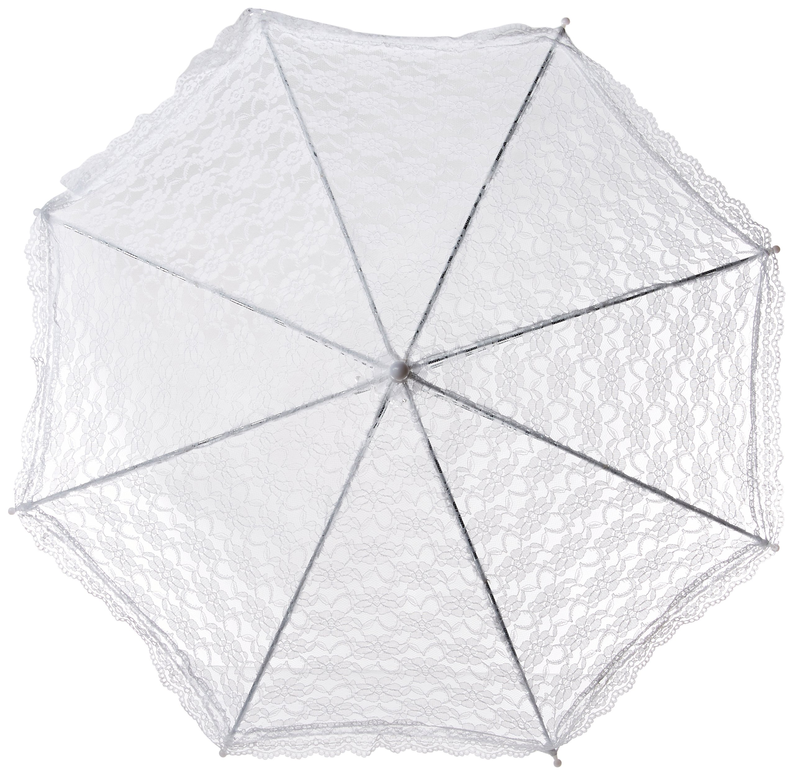 Darice 35058-1 Lace Embroidered Parasol, 32-Inch, White