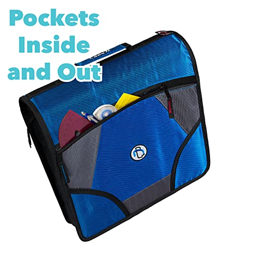 Case-it The King Sized Zip Tab Zipper Binder - 4 Inch D-Rings - 5 Subject File Folder - Multiple Pockets - 800 Sheet Capacity - Comes with Shoulder Strap - Dark Purple D-186