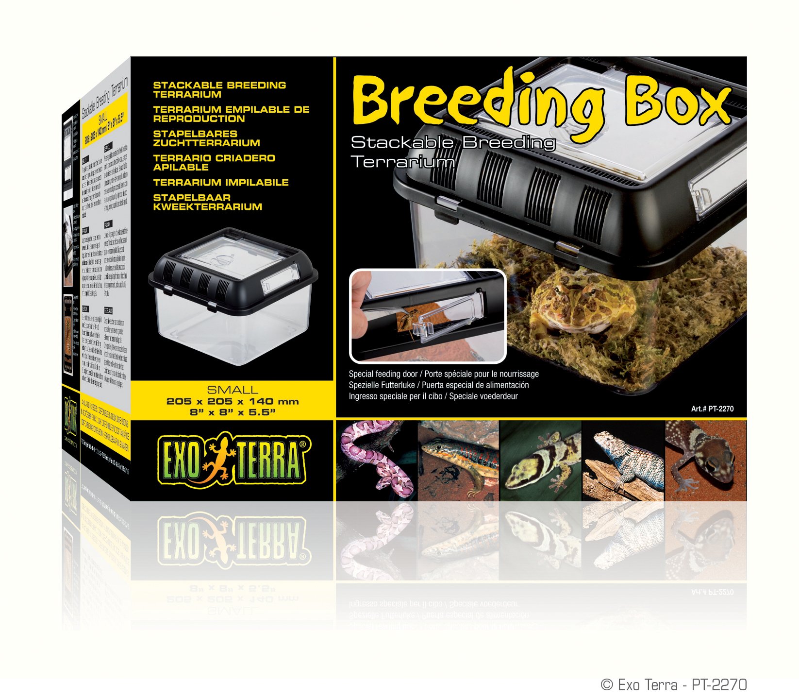 Exo Terra Breeding Box, Plastic Reptile Terrarium, Small, PT2270