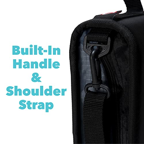 Case-it The King Sized Zip Tab Zipper Binder - 4 Inch D-Rings - 5 Subject File Folder - Multiple Pockets - 800 Sheet Capacity - Comes with Shoulder Strap - Dark Purple D-186