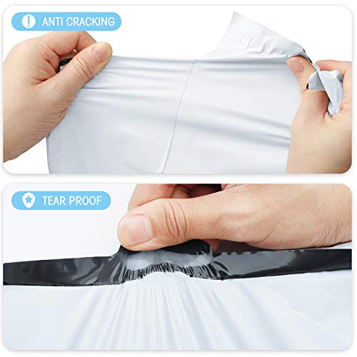 Fuxury 14.5x19β 100pc White Poly Mailers Bulk Shipping bags for Clothing Mailing&Shipping Envelope Bags, Boutique Custom Bag, Enhanced Durability Multipurpose Envelopes Items Safe Protected