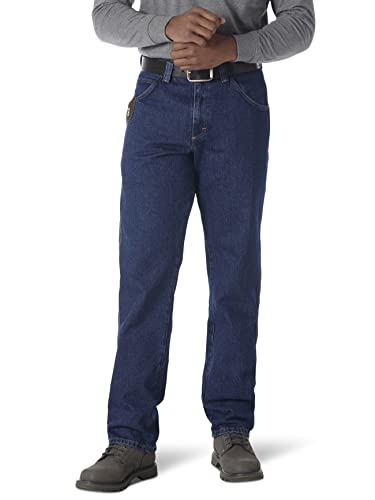 Wrangler Riggs Workwear mens Relaxed Fit Five Pocket jeans, Antique Indigo, 34W x 30L US