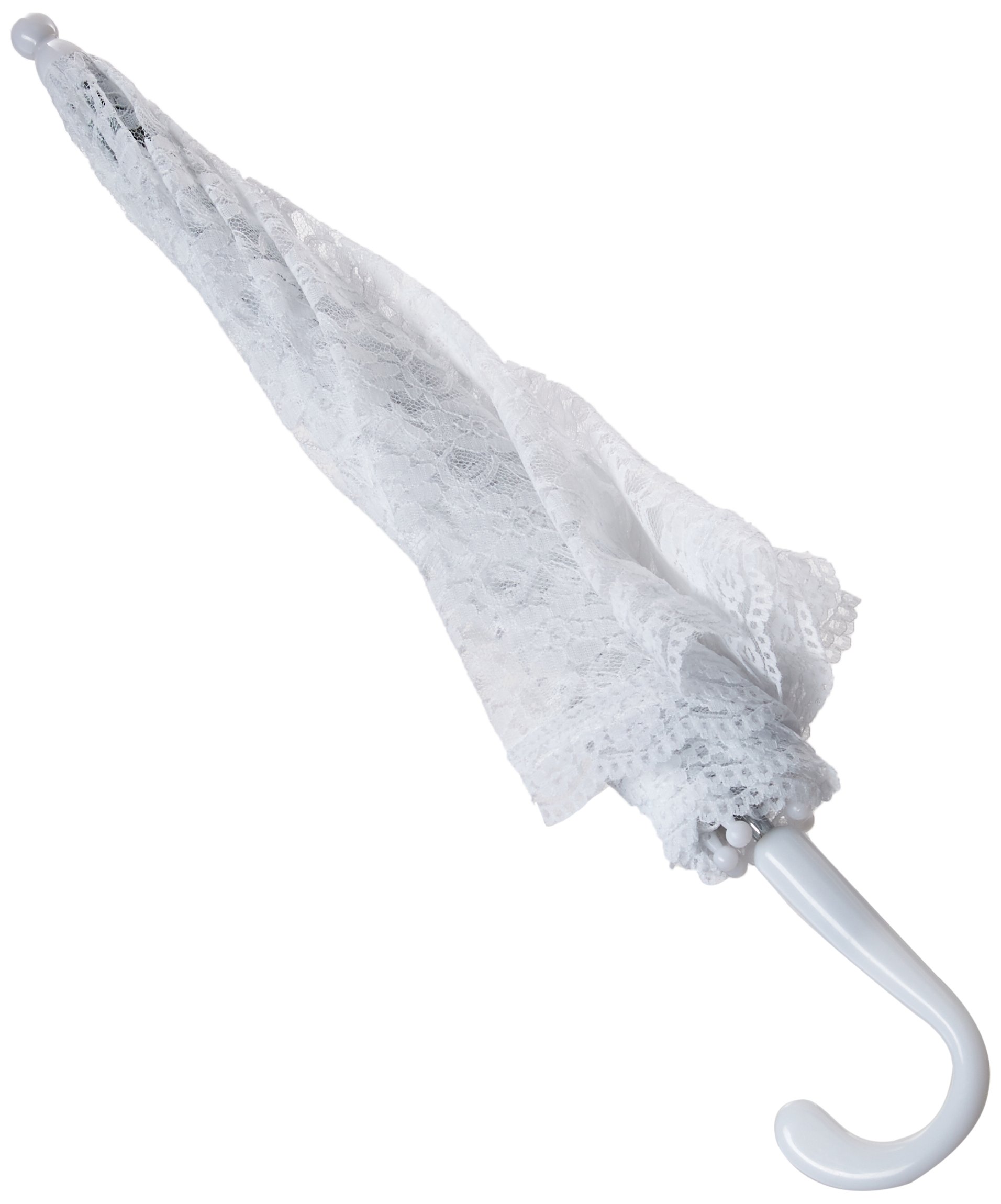 Darice 35058-1 Lace Embroidered Parasol, 32-Inch, White