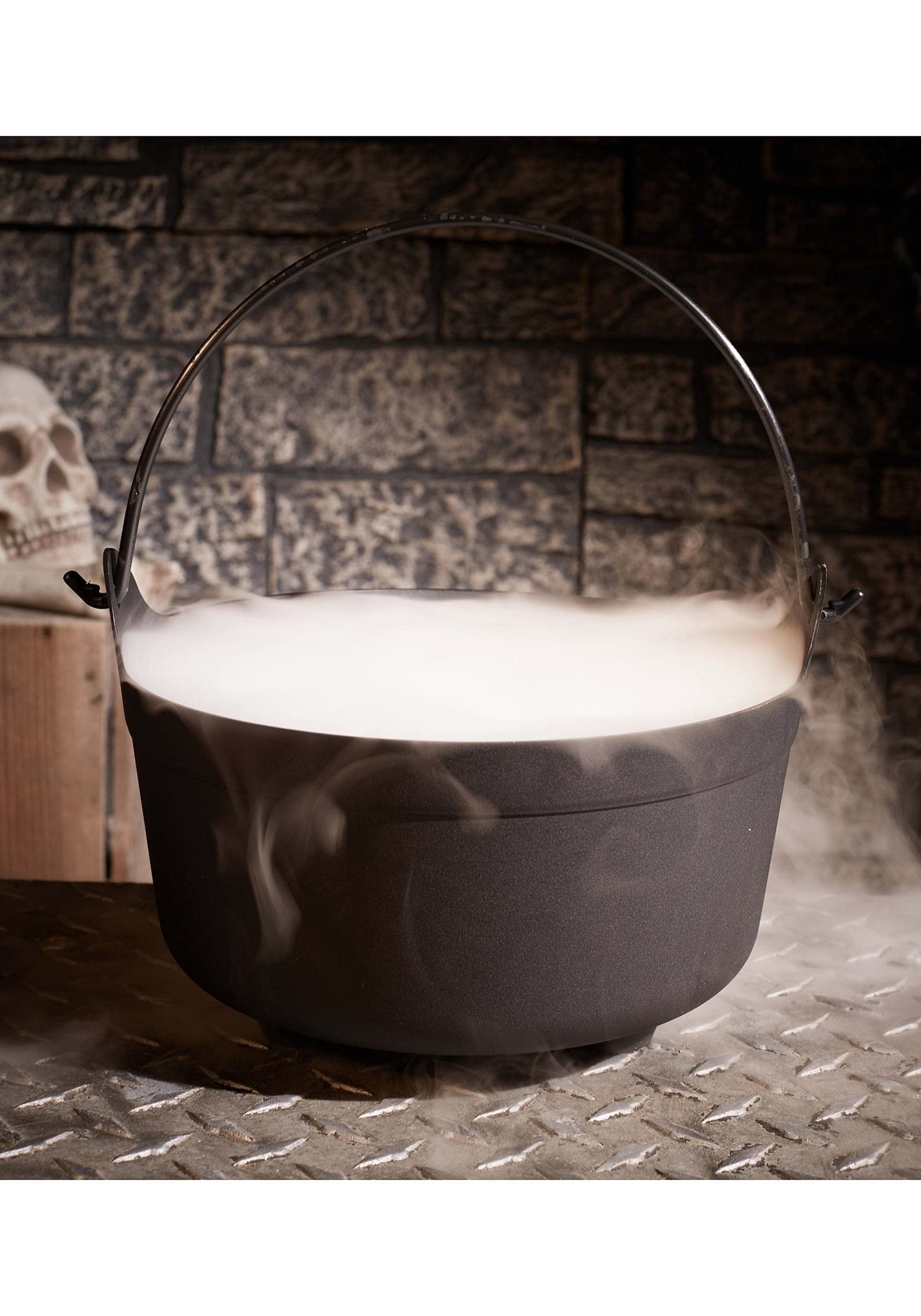 Spooky Witch Cauldron Trick or Treat Halloween 9" Table Decoration, Black
