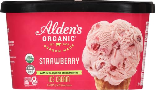 Alden's, Organic Strawberry Ice Cream, 48 oz (Frozen)