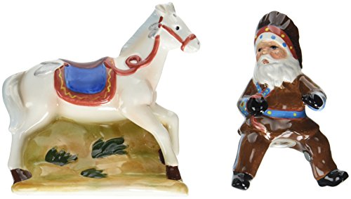 Cosmos Gifts Native American Santa on Horse Salt and Pepper Set, 5-1/8-Inch