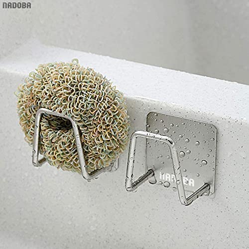 NADOBA Sink Sponge Holder for Kitchen - Stainless Steel Sponge Holder Kitchen Sponge Holder for Sink - Dish Sponge Holder for Sink Soap Sponge Holder - Sponge Caddy for Kitchen Sink Sponge Holder