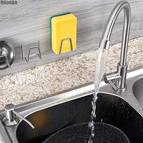 NADOBA Sink Sponge Holder for Kitchen - Stainless Steel Sponge Holder Kitchen Sponge Holder for Sink - Dish Sponge Holder for Sink Soap Sponge Holder - Sponge Caddy for Kitchen Sink Sponge Holder