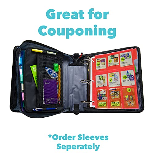 Case-it The King Sized Zip Tab Zipper Binder - 4 Inch D-Rings - 5 Subject File Folder - Multiple Pockets - 800 Sheet Capacity - Comes with Shoulder Strap - Dark Purple D-186