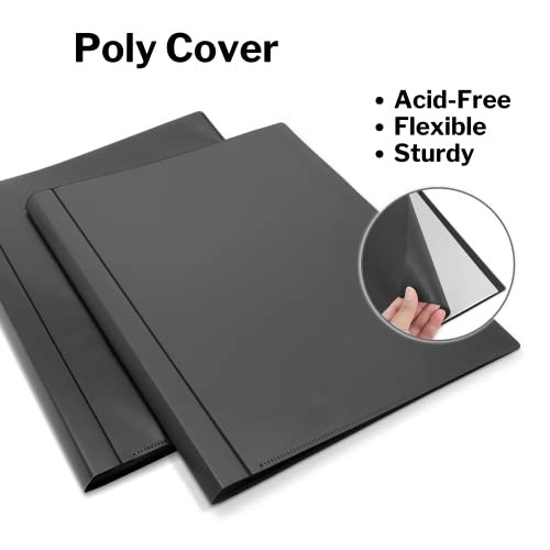 Dunwell Binder with Plastic Sleeves 24-Pocket - Presentation Book 8.5x11 (Black), Portfolio Folder with 8.5 x 11 Sheet Protectors, Displays 48 Pages Letter Size Documents, Kids Artwork, Acid Free