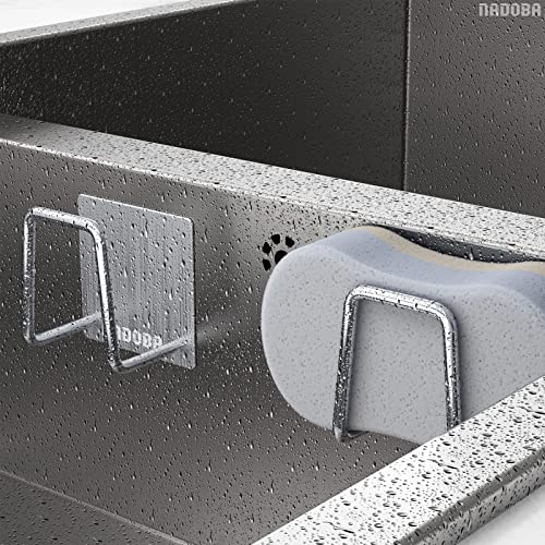 NADOBA Sink Sponge Holder for Kitchen - Stainless Steel Sponge Holder Kitchen Sponge Holder for Sink - Dish Sponge Holder for Sink Soap Sponge Holder - Sponge Caddy for Kitchen Sink Sponge Holder