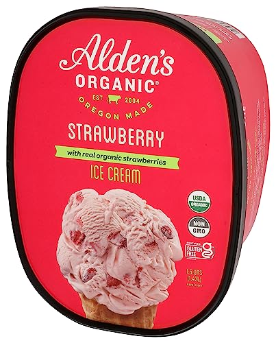 Alden's, Organic Strawberry Ice Cream, 48 oz (Frozen)