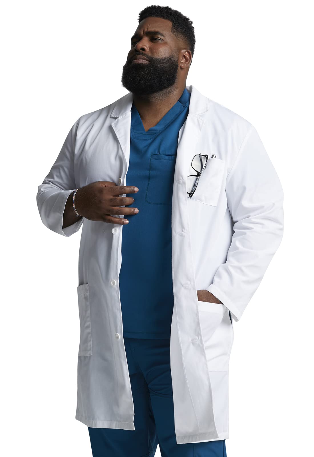 Dickies-83403 Everyday Scrubs Unisex 40 Inch Lab Coat,White,Medium