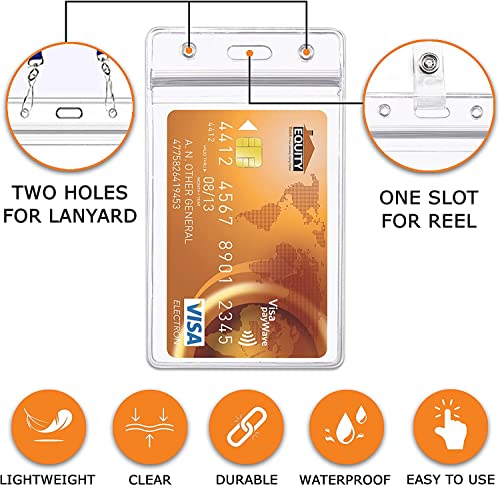 YENGON 6 Pcs ID Card Holders, Vertical & Horizontal ID Badge Holder, Premium Clear Plastic ID Holders for Badges, Card Protector Waterproof for Work ID Card ( Horizontal Vertical)