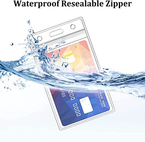 YENGON 6 Pcs ID Card Holders, Vertical & Horizontal ID Badge Holder, Premium Clear Plastic ID Holders for Badges, Card Protector Waterproof for Work ID Card ( Horizontal Vertical)