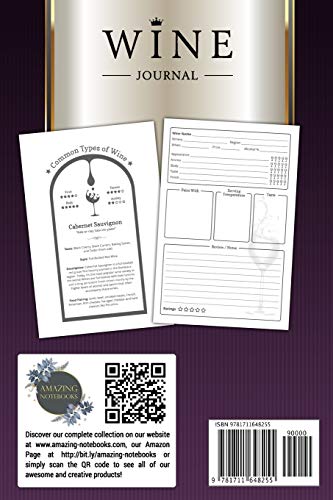 Wine Journal: Wine Tasting Notebook & Diary | Glass of Champagne and Purple Design (Gifts for Wine Lovers)