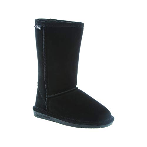 BEARPAW Emma Tall Youth Boot,Black,4 M US Big Kid