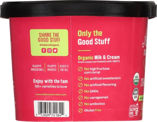 Alden's, Organic Strawberry Ice Cream, 48 oz (Frozen)