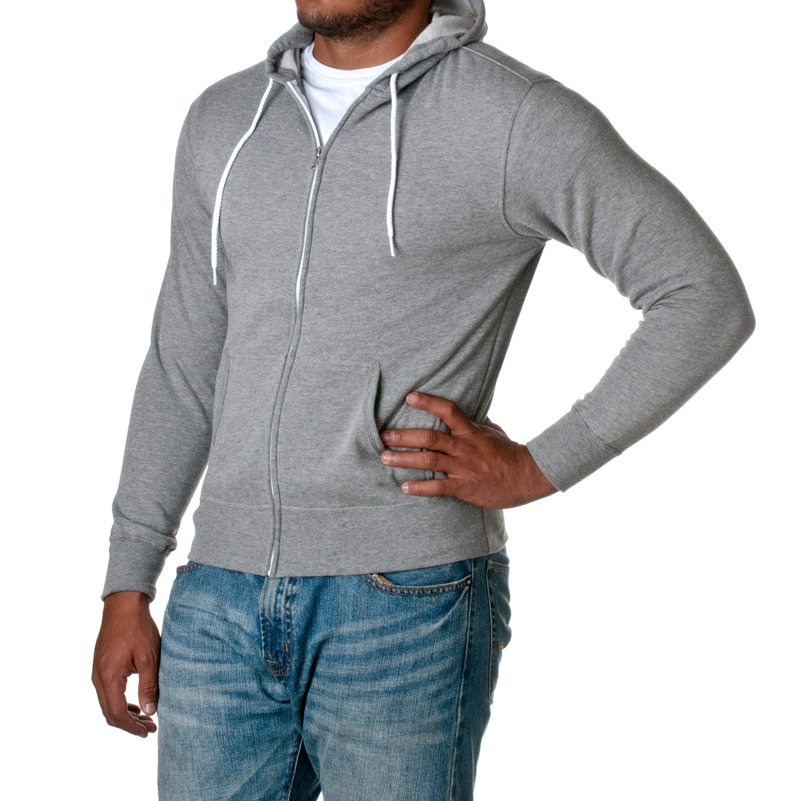Independent Trading Co Unisex Full Zip Hooded Sweatshirt AFX90UNZ - Gunmetal Heather Large