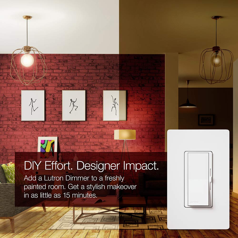 Lutron Diva LED+ Dimmer Switch for Dimmable LED, Halogen and Incandescent Bulbs, 150 Watt, Single-Pole or 3-Way, DVCL-153P-BR, Brown