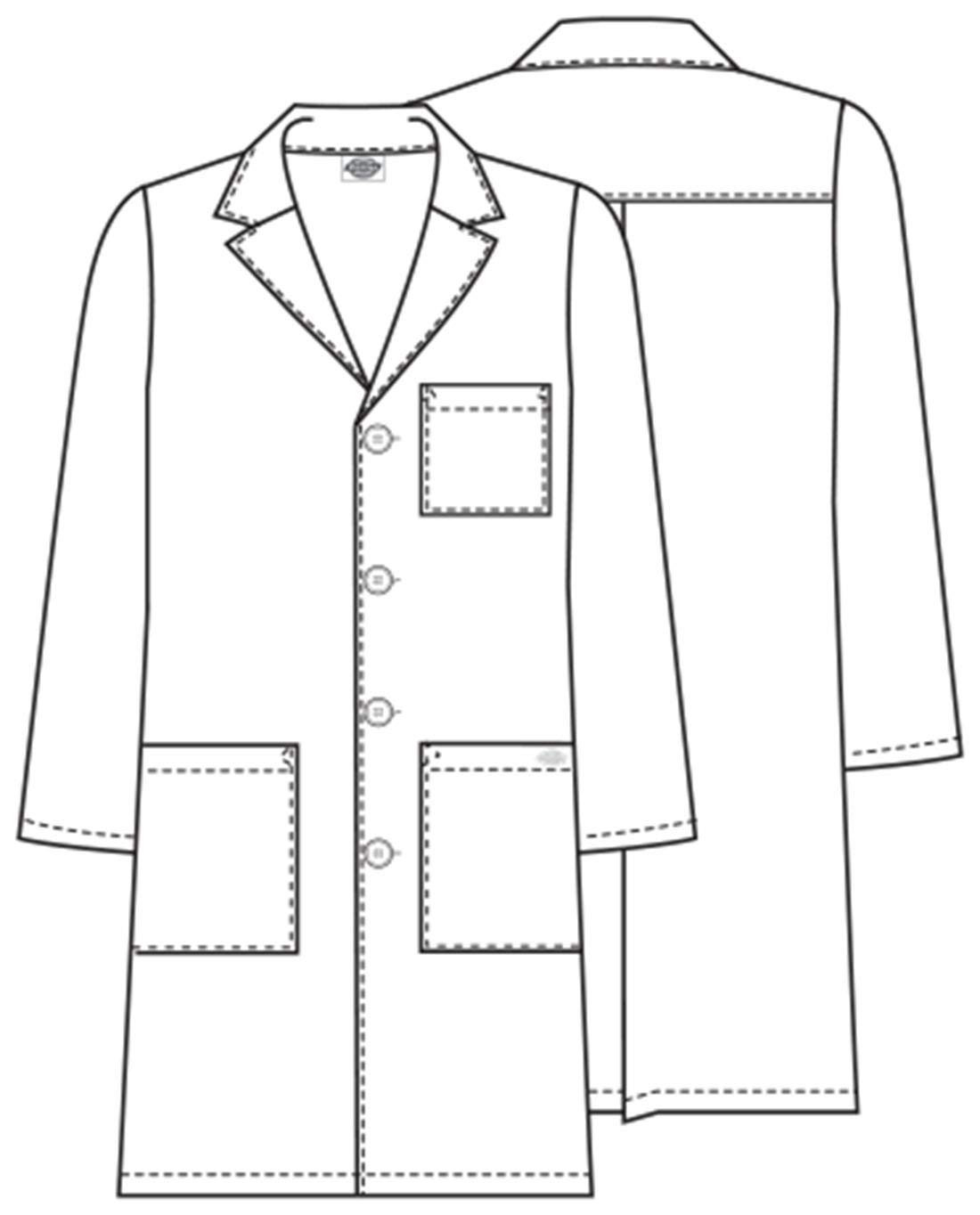 Dickies Size Everyday Unisex 40 Inch Lab Coat, White, 3X-Large Plus