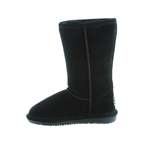 BEARPAW Emma Tall Youth Boot,Black,4 M US Big Kid