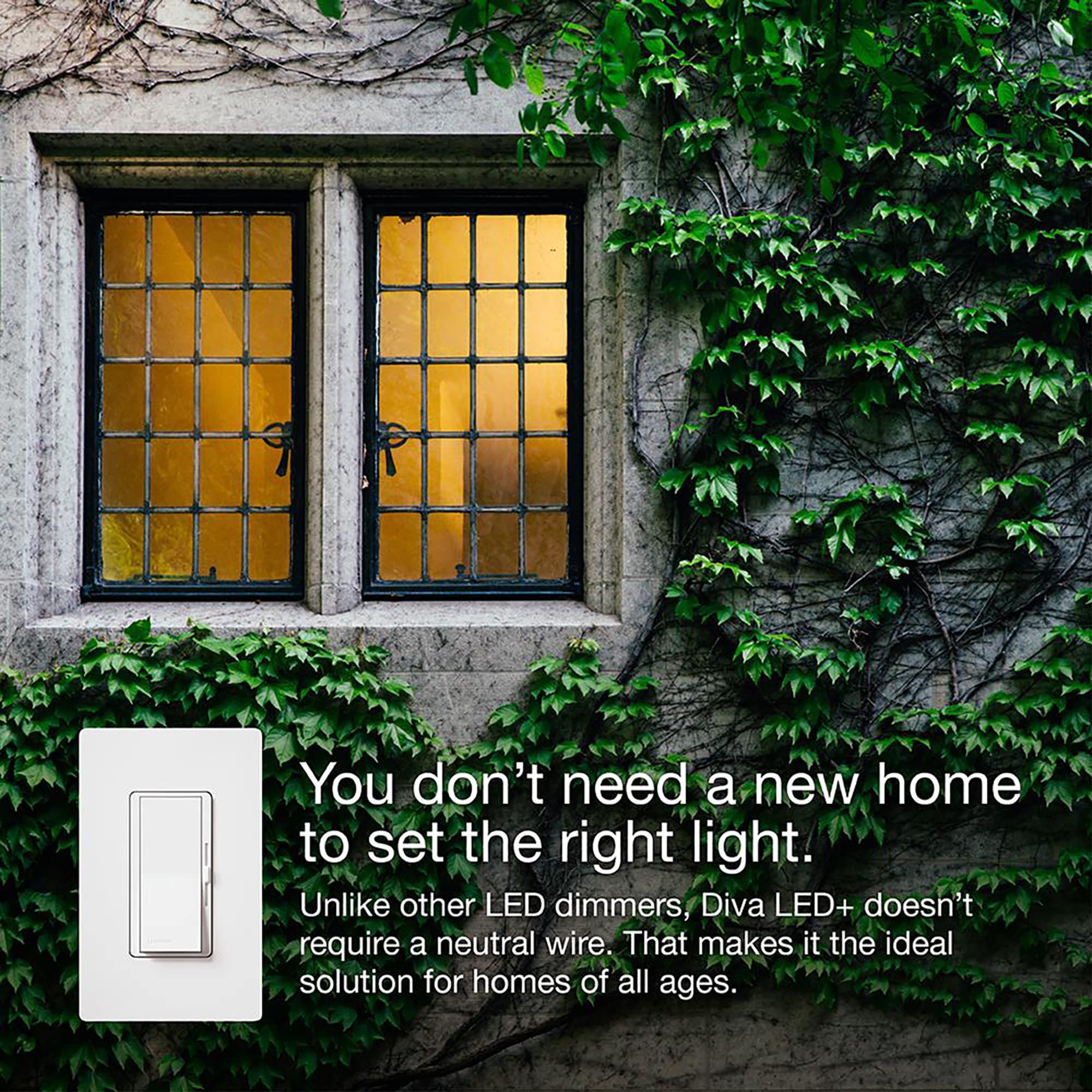 Lutron Diva LED+ Dimmer Switch for Dimmable LED, Halogen and Incandescent Bulbs, 150 Watt, Single-Pole or 3-Way, DVCL-153P-BR, Brown