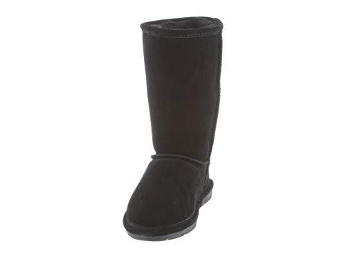 BEARPAW Emma Tall Youth Boot,Black,4 M US Big Kid