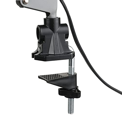 Globe Electric 56106 28" Spring Balanced Arm Desk Lamp, Matte Gray, On-Off Rotary Switch on Shade, Interchangeable Base and Clamp Arm Design, Home Décor, Desk Lamps for Home Office, Home Décor