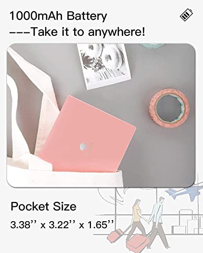 Phomemo M02 Mini Bluetooth Label Maker with 1 White/Clear/Silver Glitter Sticker Paper, Pink